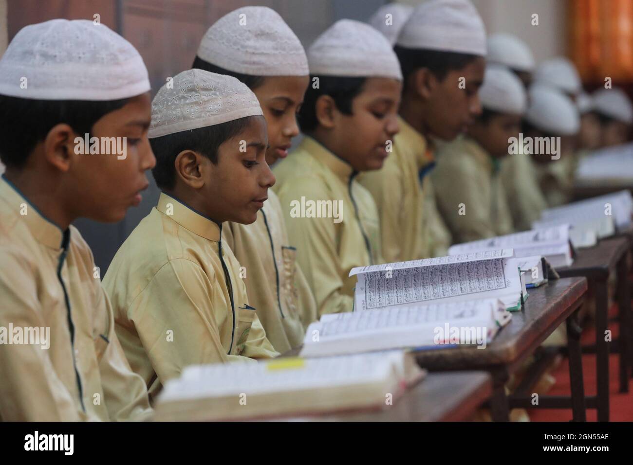 Non Exclusive: Muslim students learn to recite the Quran in a 'Madrasa ...