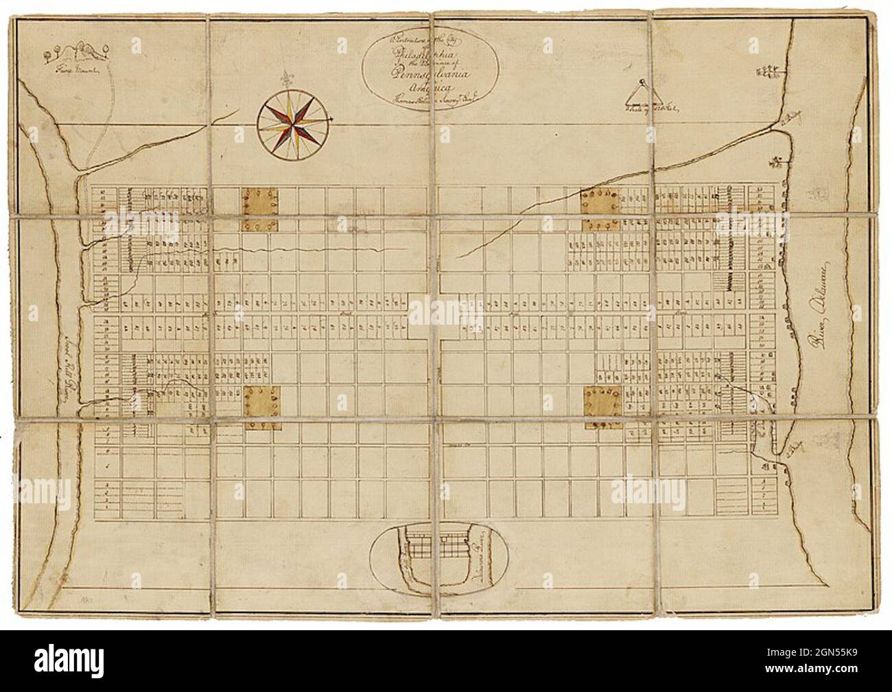 Philadelphia city map Cut Out Stock Images & Pictures - Alamy