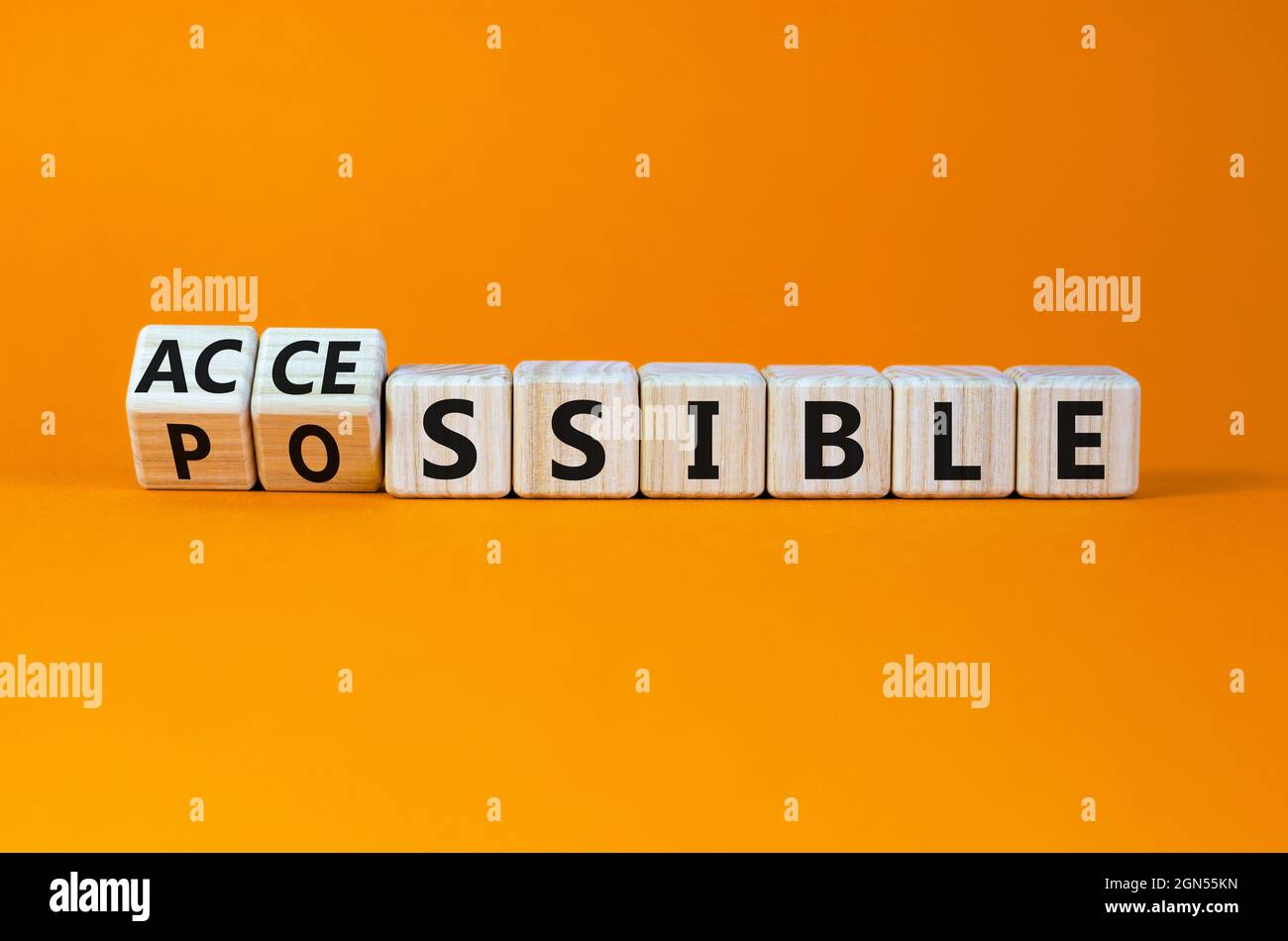 Possible and accessible symbol. Turned wooden cubes and changed the ...