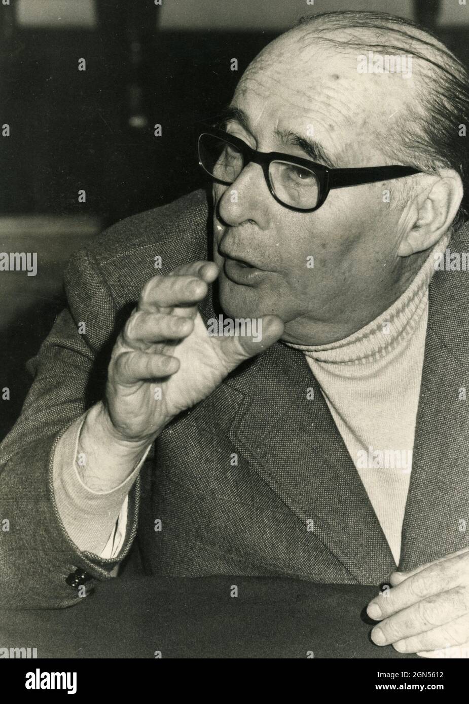 Italian film producer Roberto Rossellini, 1970s Stock Photo - Alamy