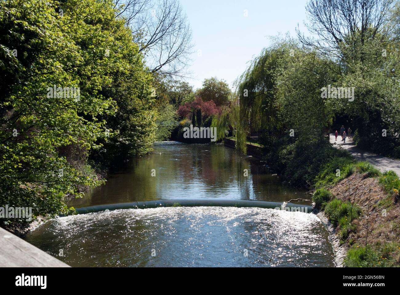 England Retford, River Idle, River Flowing, View from a Bridge, Walkway ...