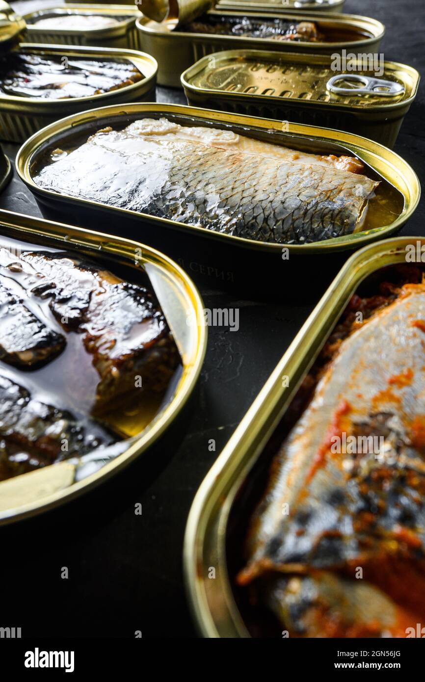 Saury, mackerel, sprats, sardines, pilchard, squid, tuna, Canned fish ...