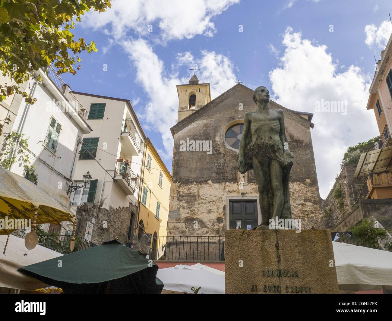 Church of Manarola cinque terre pictoresque village liguria italy Stock ...