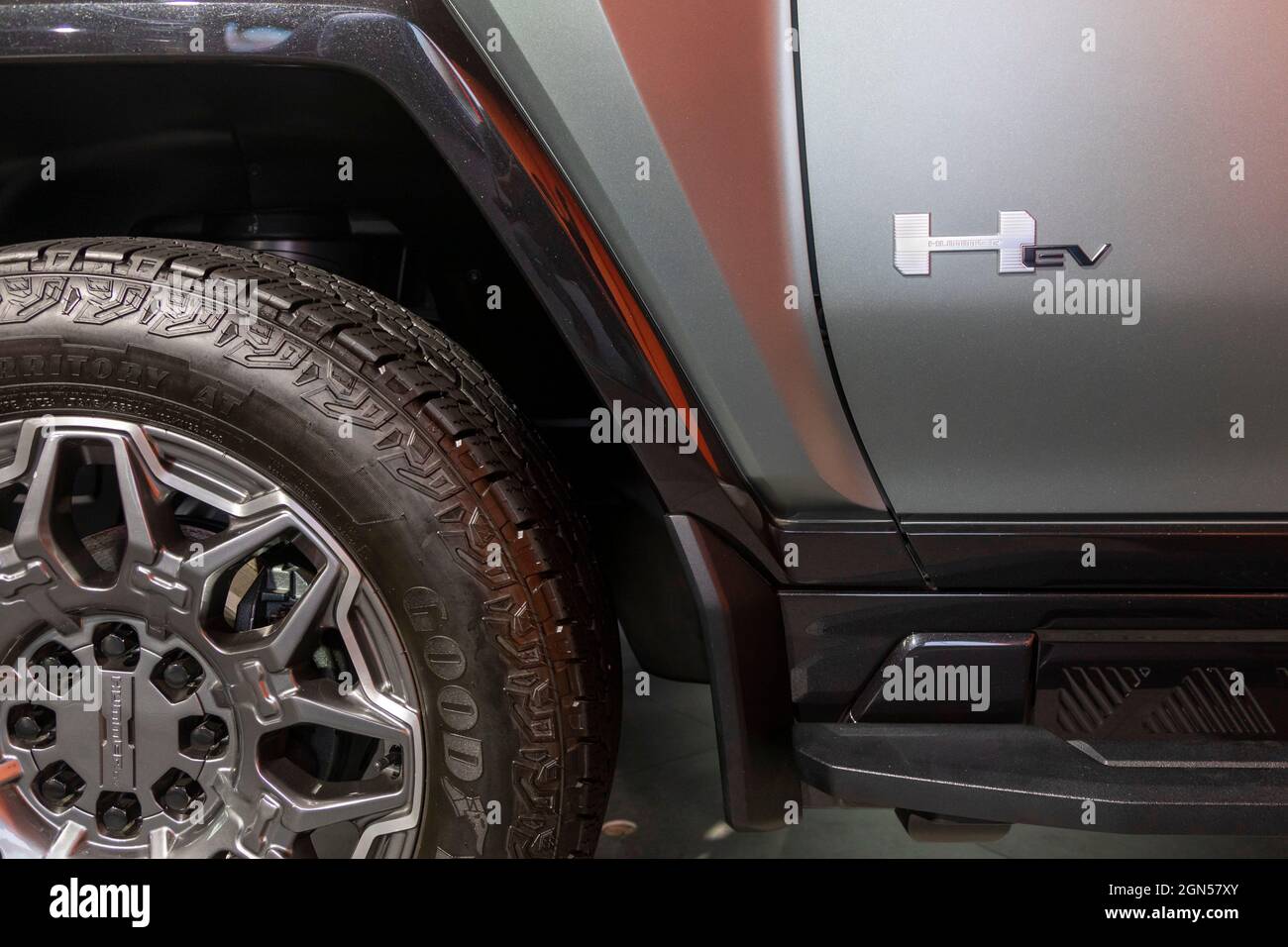 Pontiac, Michigan - General Motors' new Hummer EV SUV on display at the ...