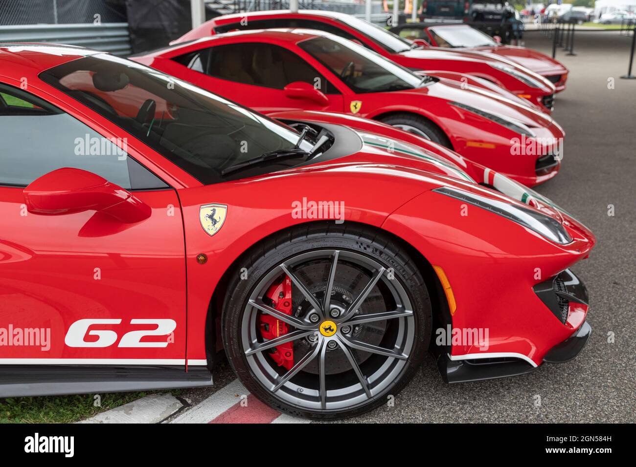 Pontiac, Michigan - Ferraris on display at the Motor Bella auto show ...