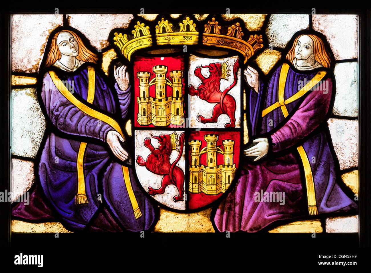 Segovia, Spain. Coat of arms of the Kingdom of Castilla (Castile) and ...