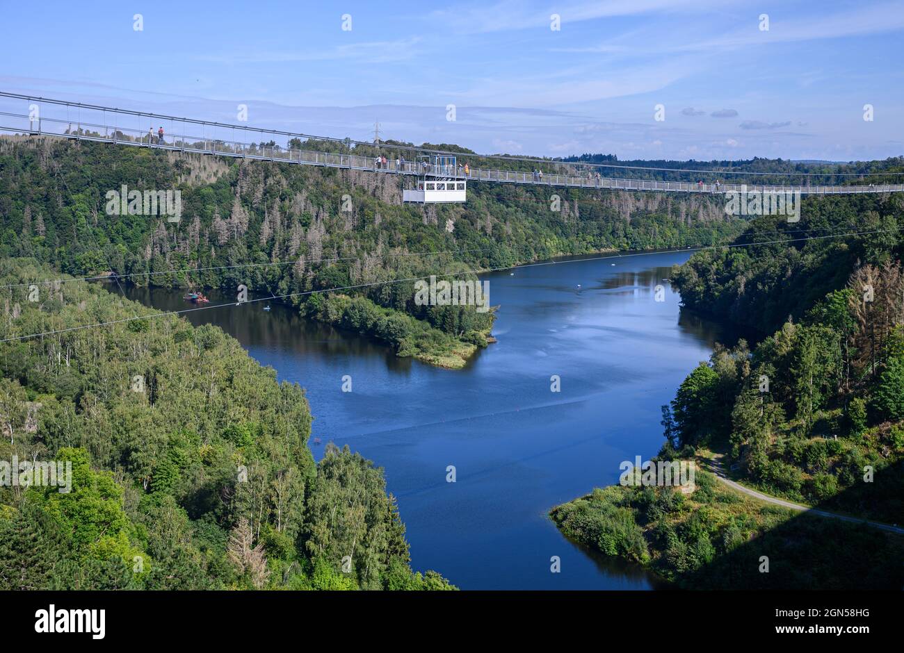 01 September 2021, Saxony-Anhalt, Rübeland: View of the suspension ...