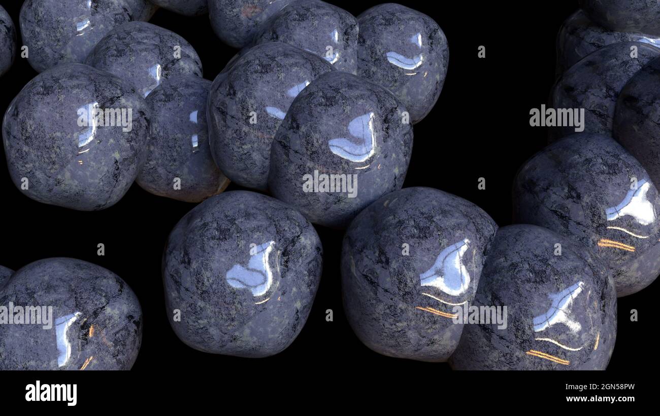 Geometric spheres with 3d render glitter and deformed surface ...