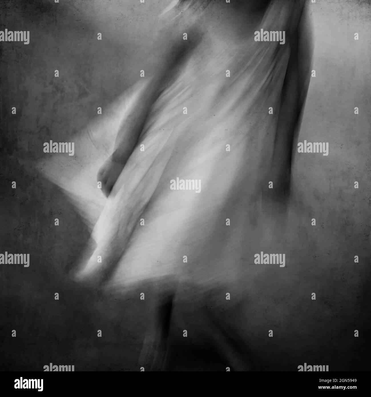 A ghost appears in an old vintage mirror. A little girl phantom ...