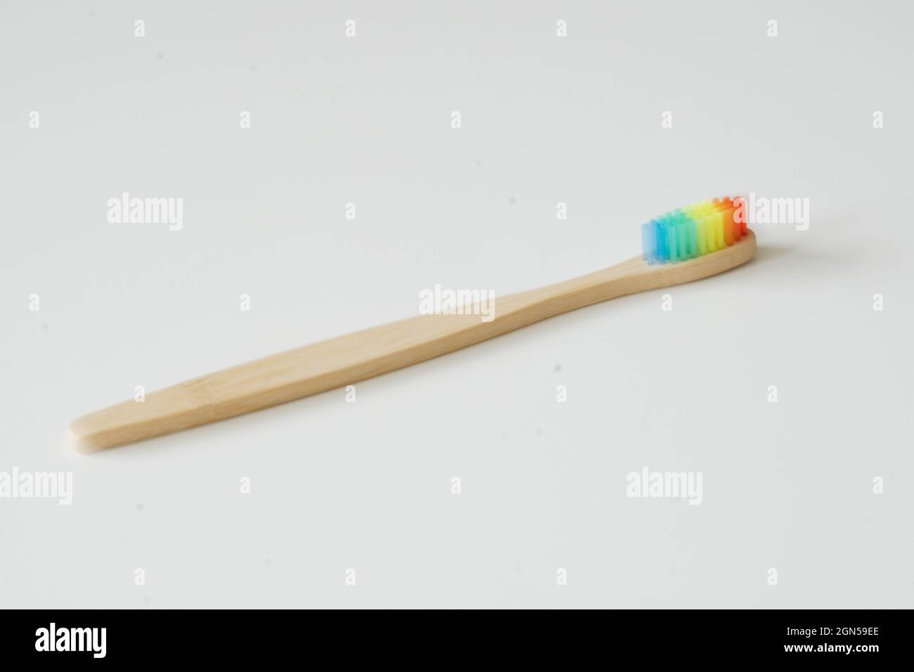 Bamboo Rainbow Dental Toothbrush Stock Photo - Alamy