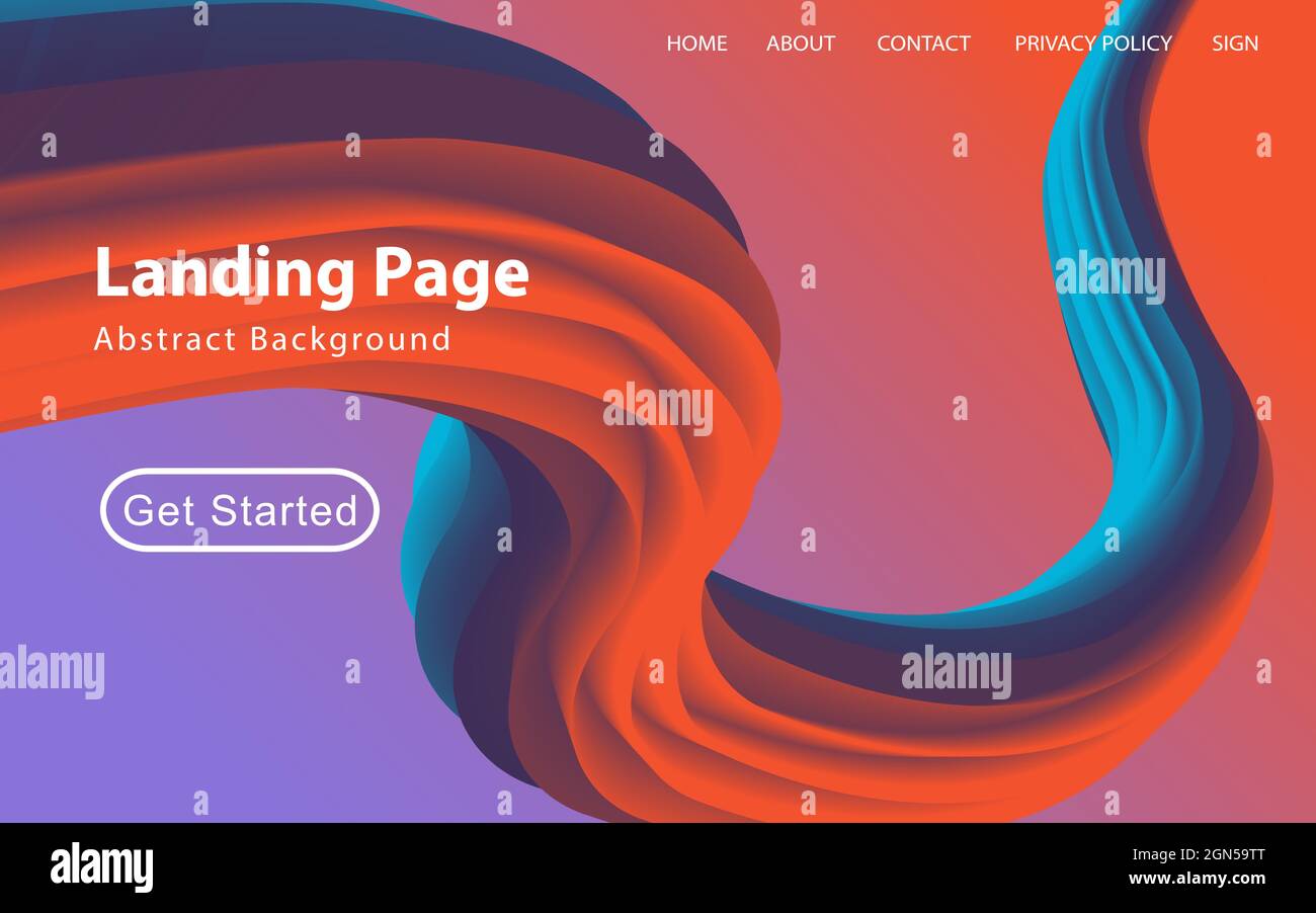 Landing page website mockup abstract background. Vivid bright gradient ...