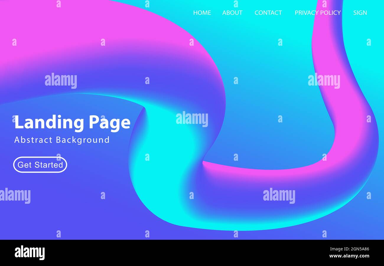 Landing page website mockup abstract background. Vivid bright gradient ...