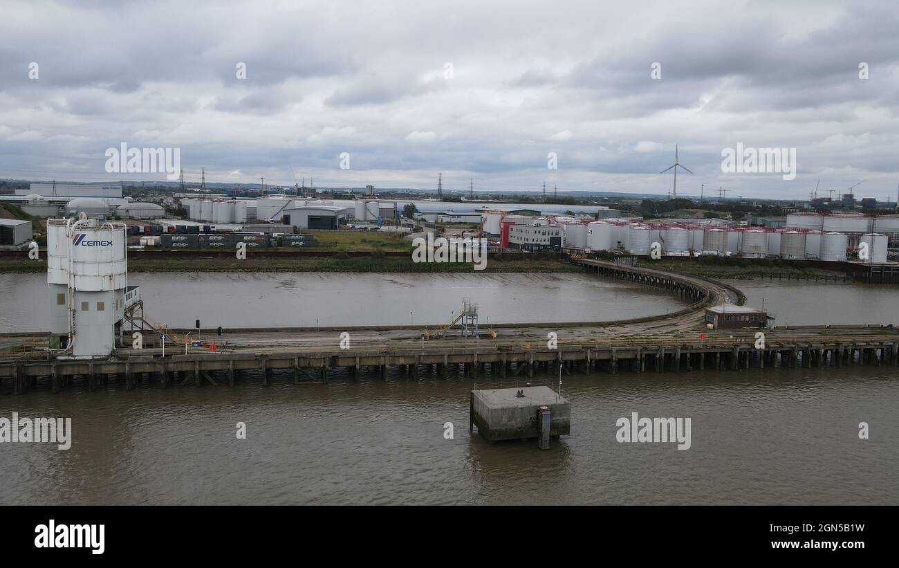 Cemex Storage site Dagenham Essex UK Stock Photo - Alamy