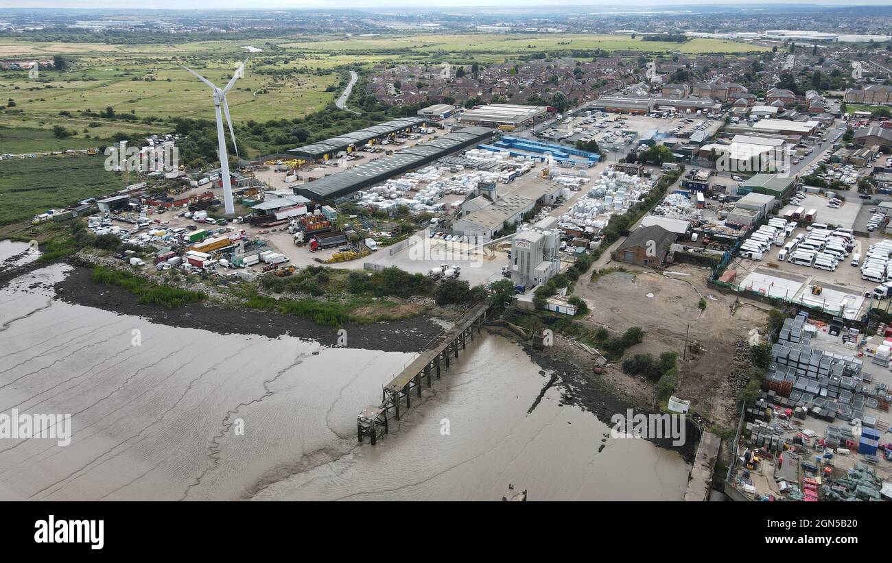 Darent Industrial Park Erith UK aerial shot Stock Photo - Alamy