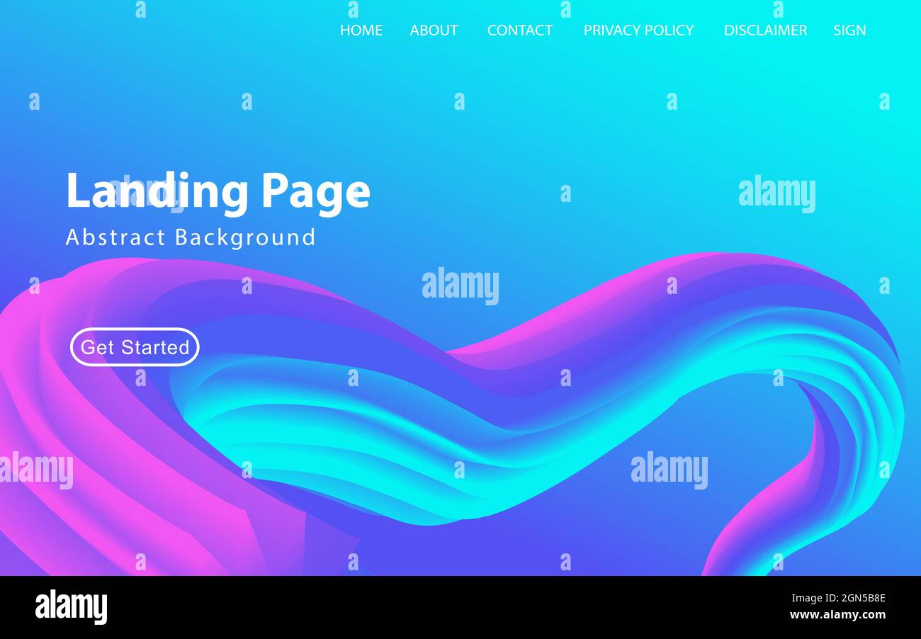 Landing page website mockup abstract background. Vivid bright gradient like fluid. Concept ...