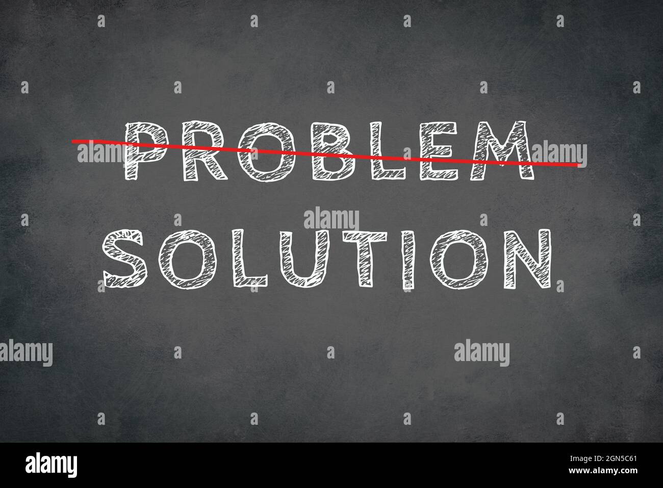 The words problem and solution are standing on a chalkboard Stock Photo ...