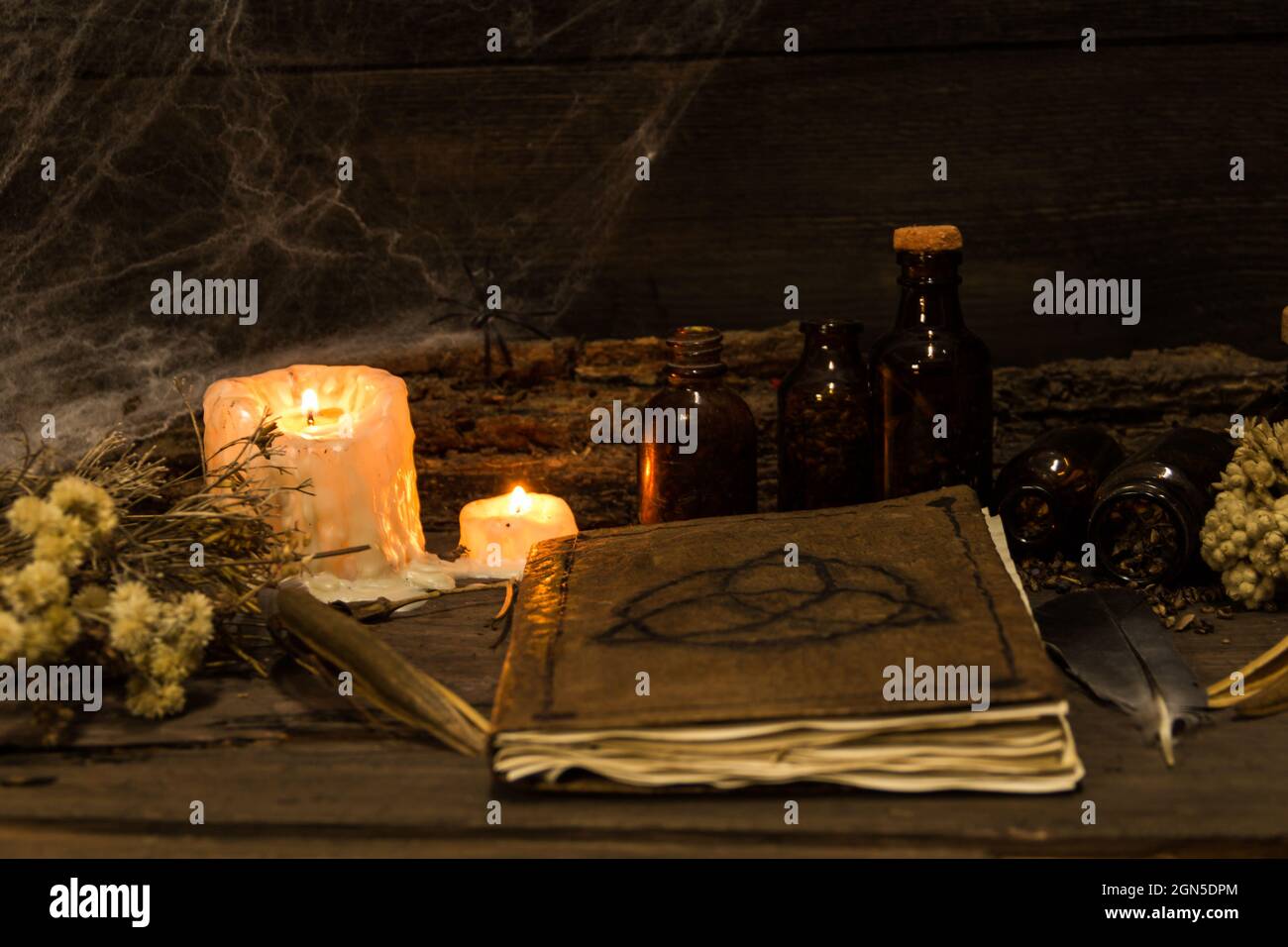 set of objects symbols of esoteric rituals Stock Photo - Alamy