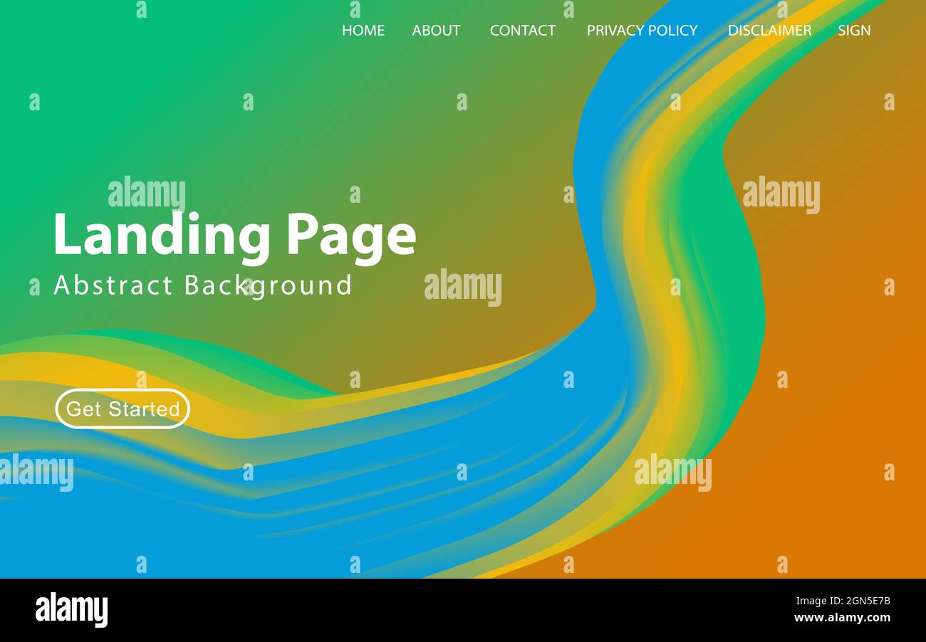 Landing page website mockup abstract background. Vivid bright gradient ...