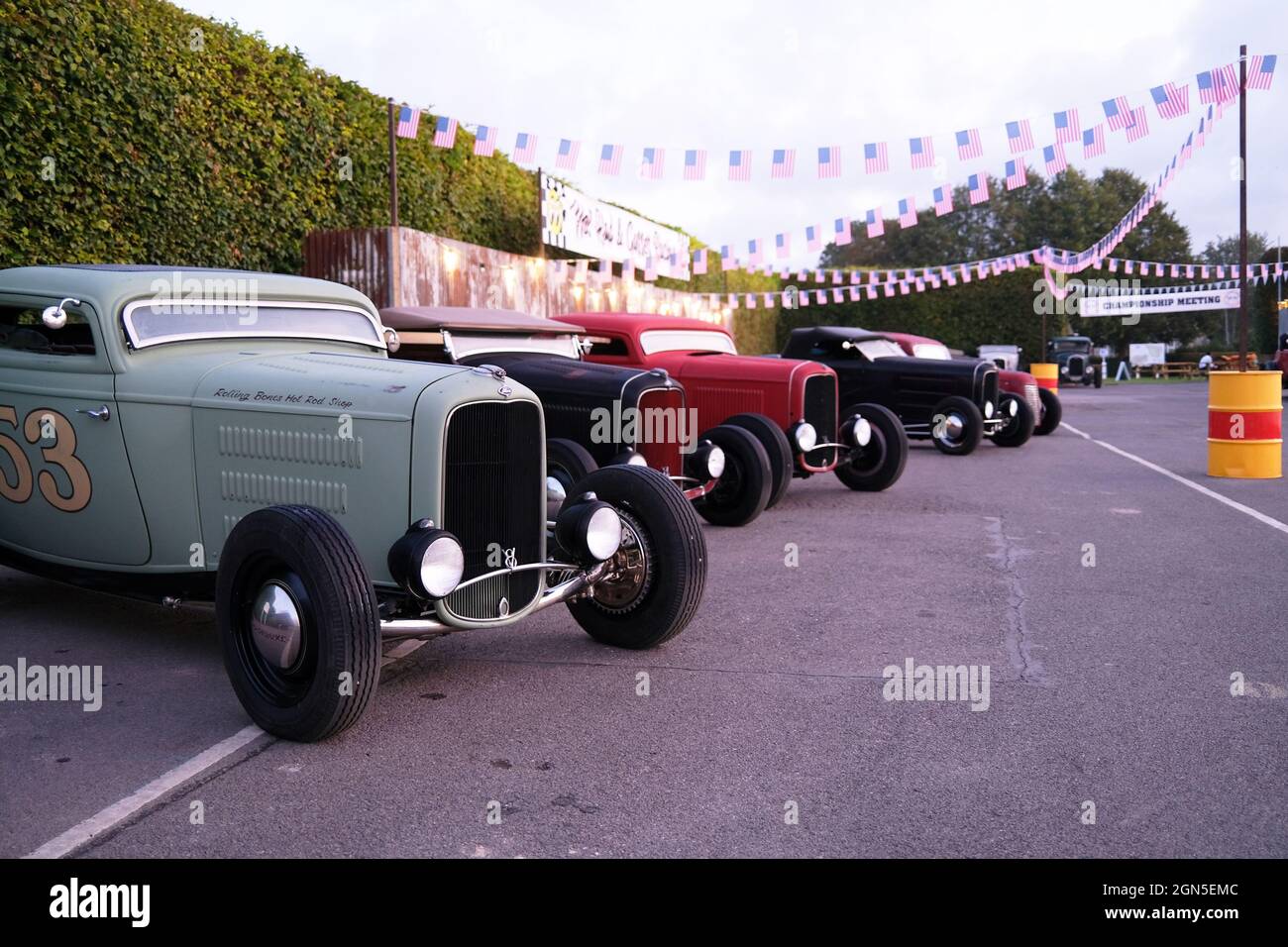 September 2021 - Early morning hot rods at The Goodwood Revival race ...