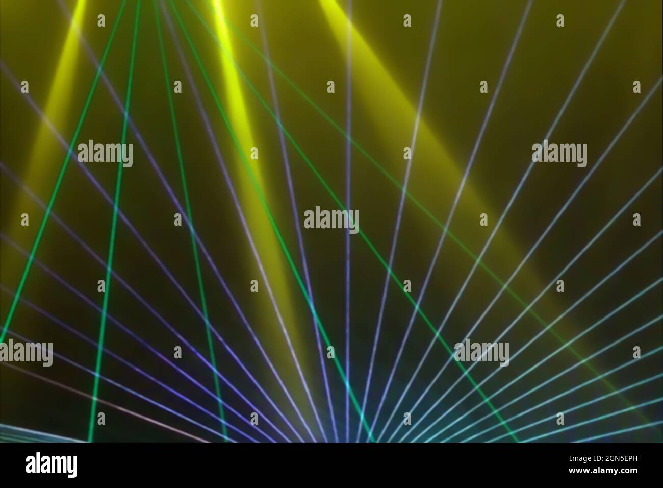 Colorful anniversary laser show with some smoke in the air. Party ...