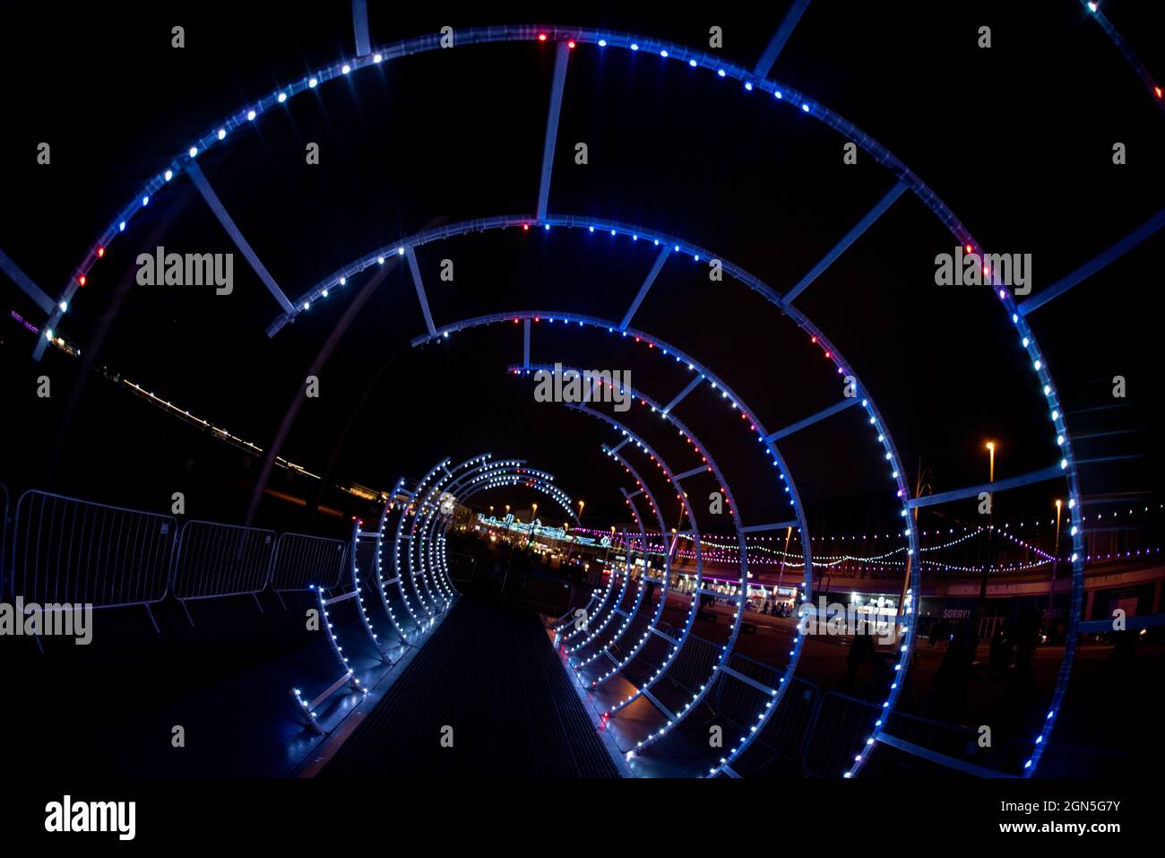 Spiro Light Tunnel, Blackpool Illuminations, September 2021. A ...