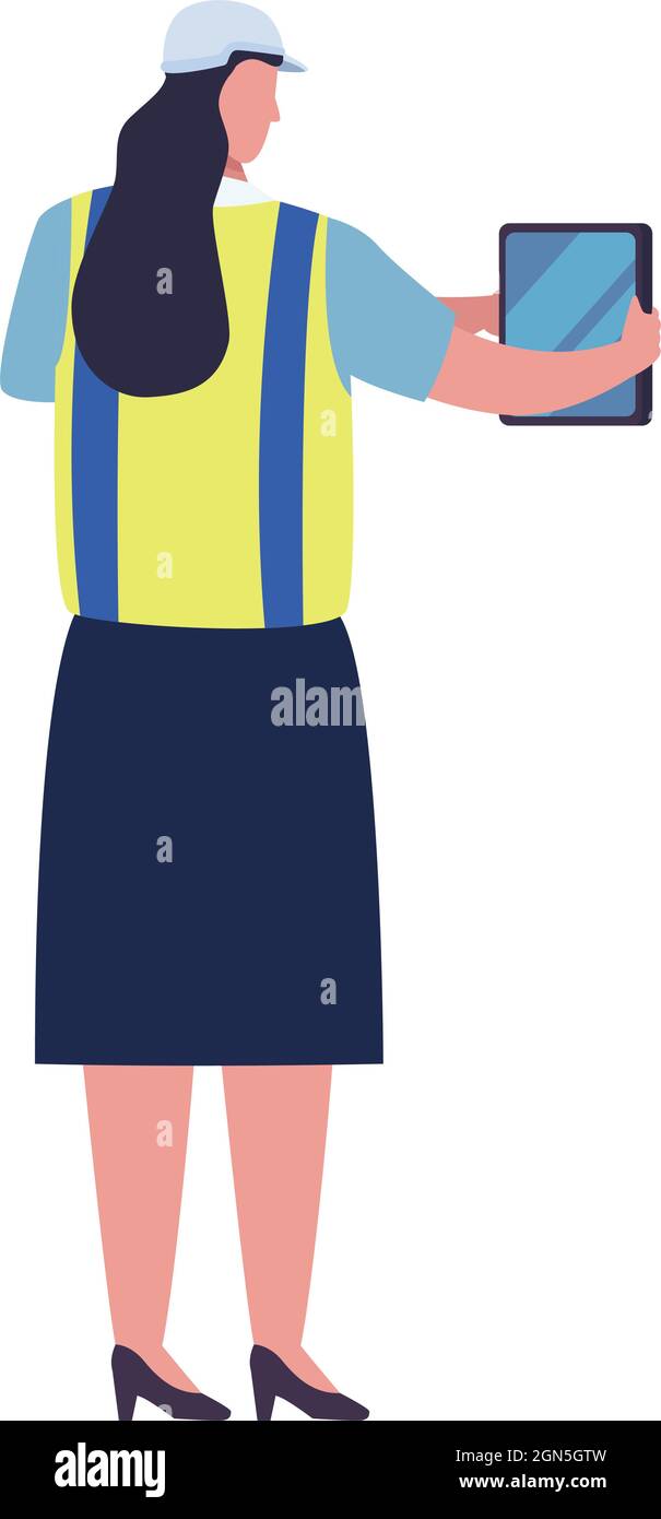 female production worker using tablet Stock Vector Image & Art - Alamy