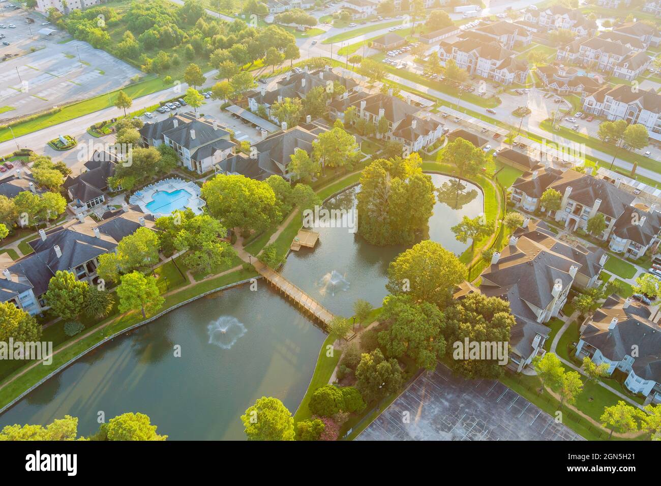 Houston tx skyline aerial view hi-res stock photography and images - Alamy