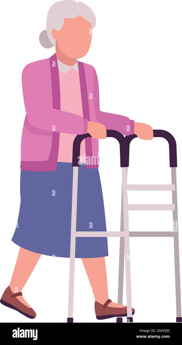Older woman walker Stock Vector Images - Alamy