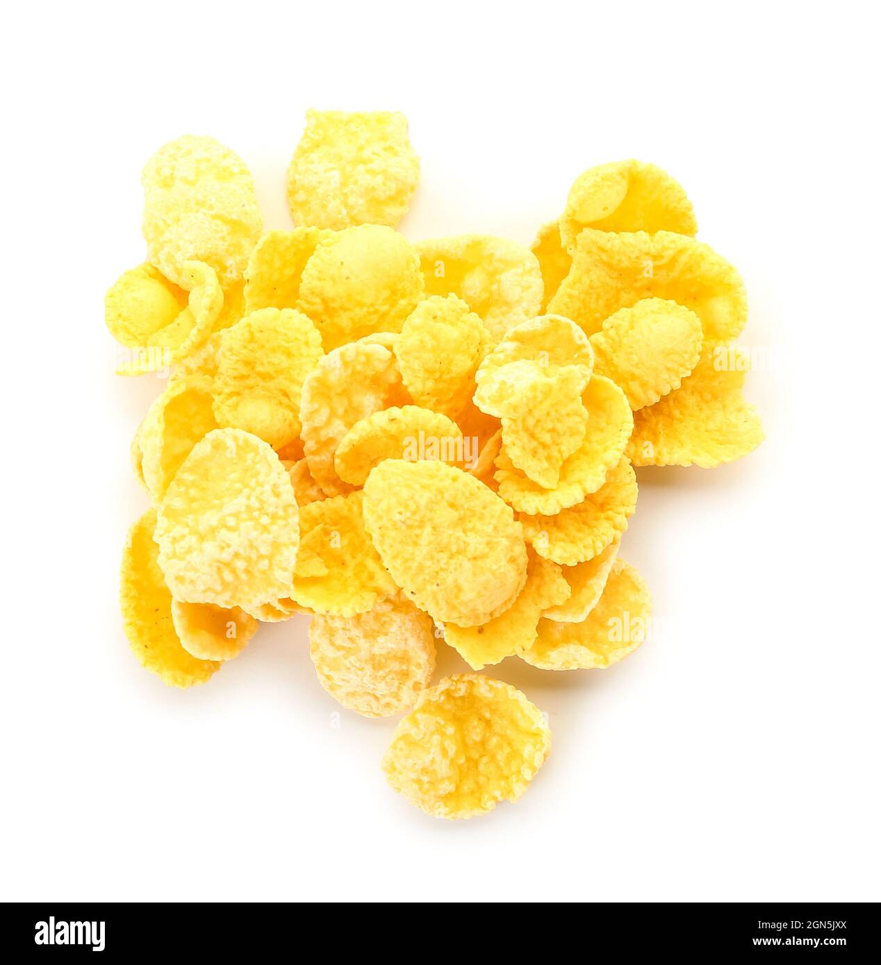 Pile of corn flakes on white background Stock Photo - Alamy