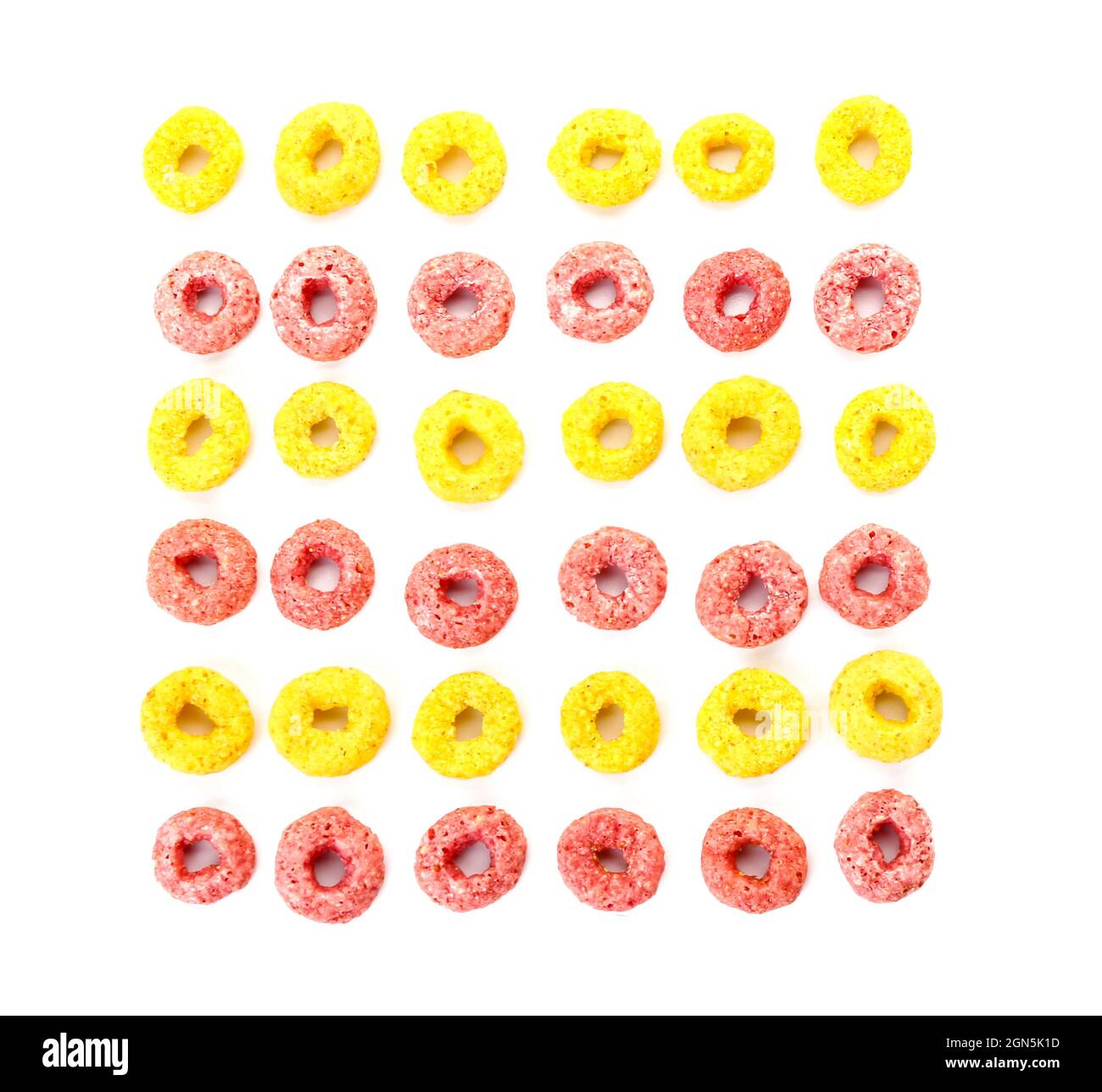 Tasty different corn rings on white background Stock Photo - Alamy