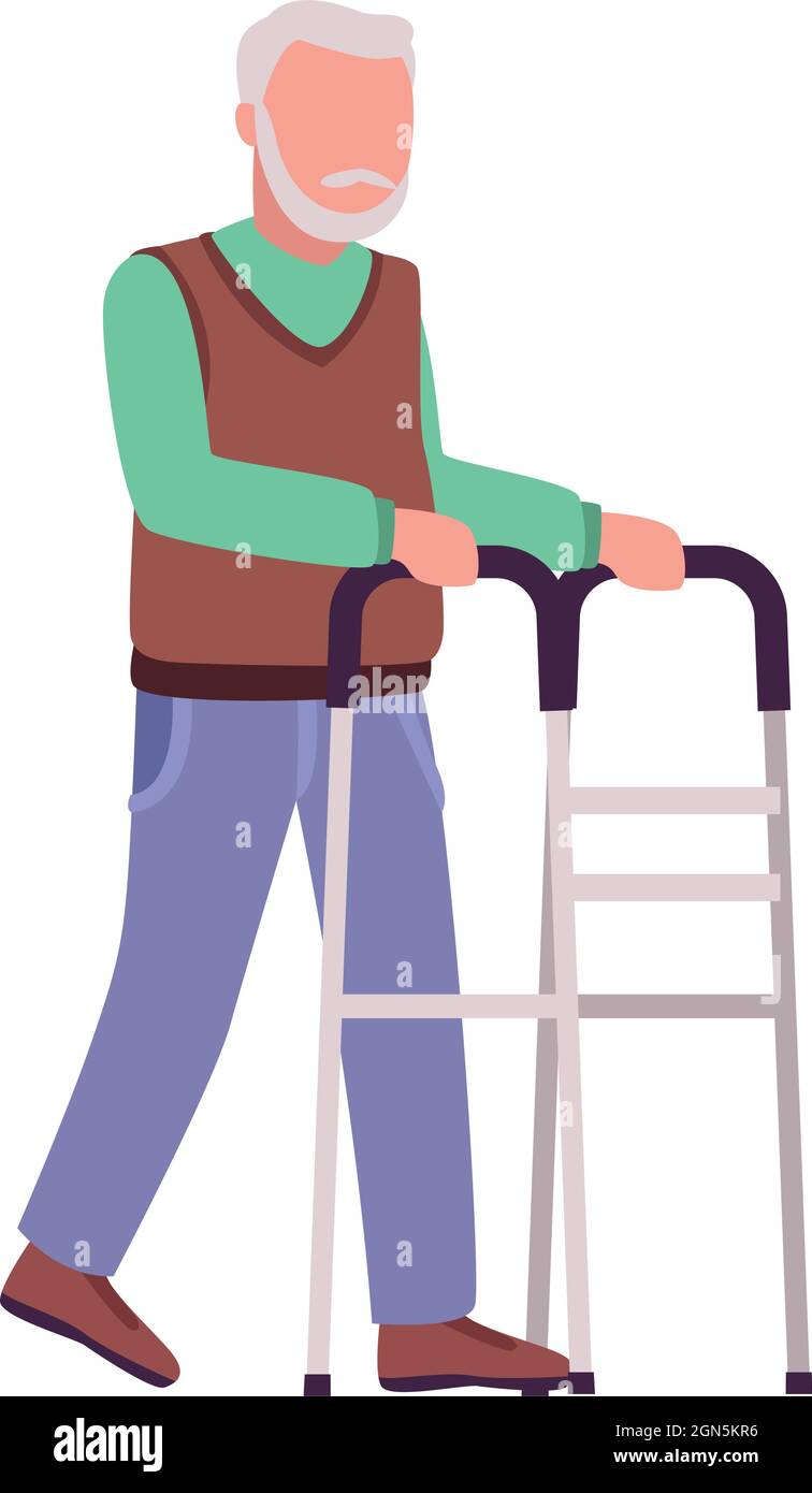 grandfather using walker Stock Vector Image & Art - Alamy