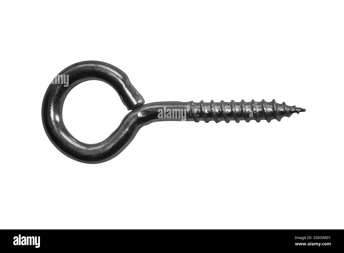 Hooked screw rings isolate on a white background Stock Photo - Alamy