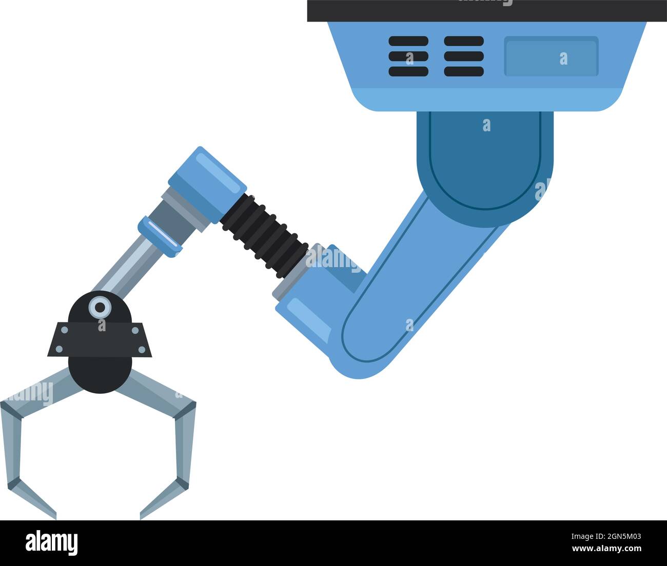 Blue industry robotic arm isolated Cut Out Stock Images & Pictures - Alamy