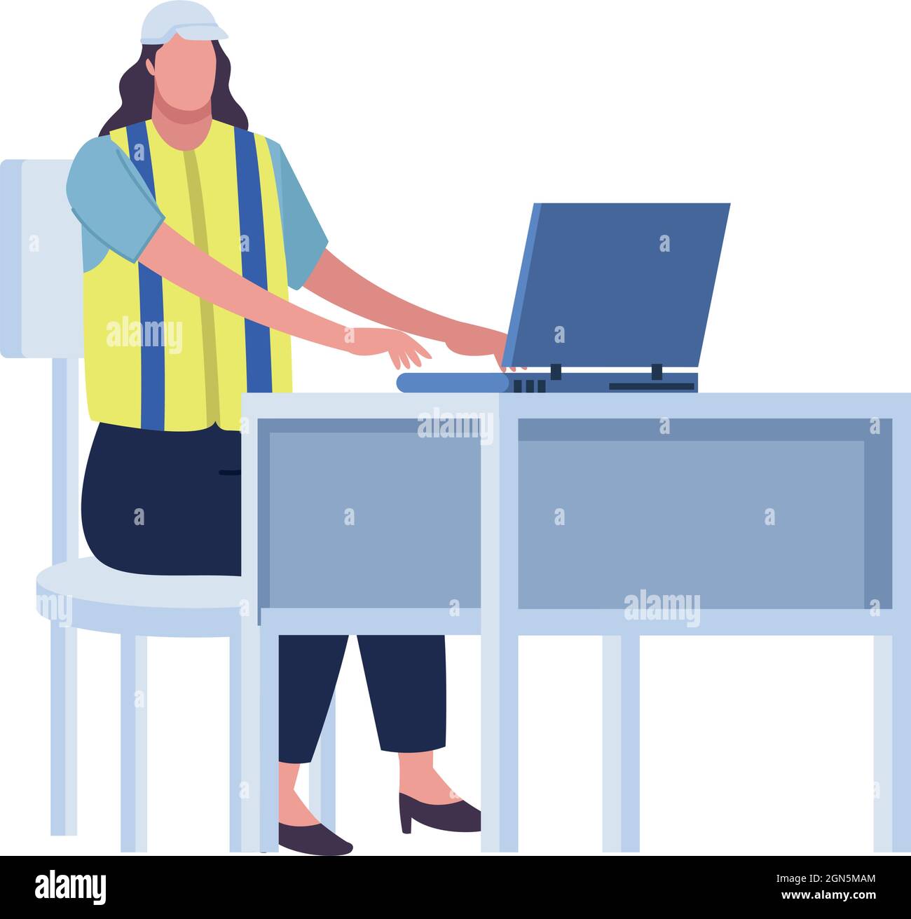 female production worker in desk Stock Vector Image & Art - Alamy