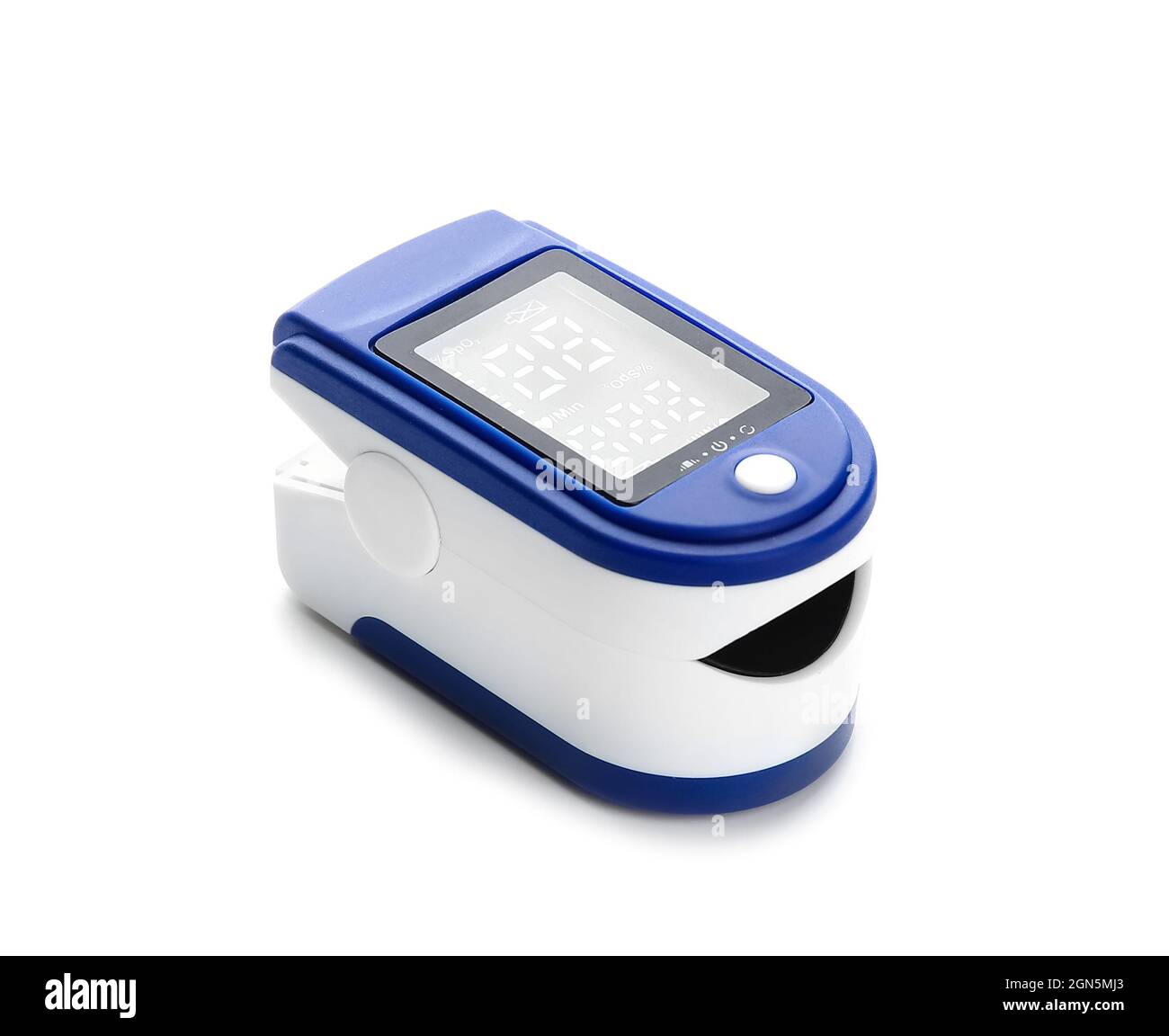 Pulse oximeter on white background Stock Photo - Alamy