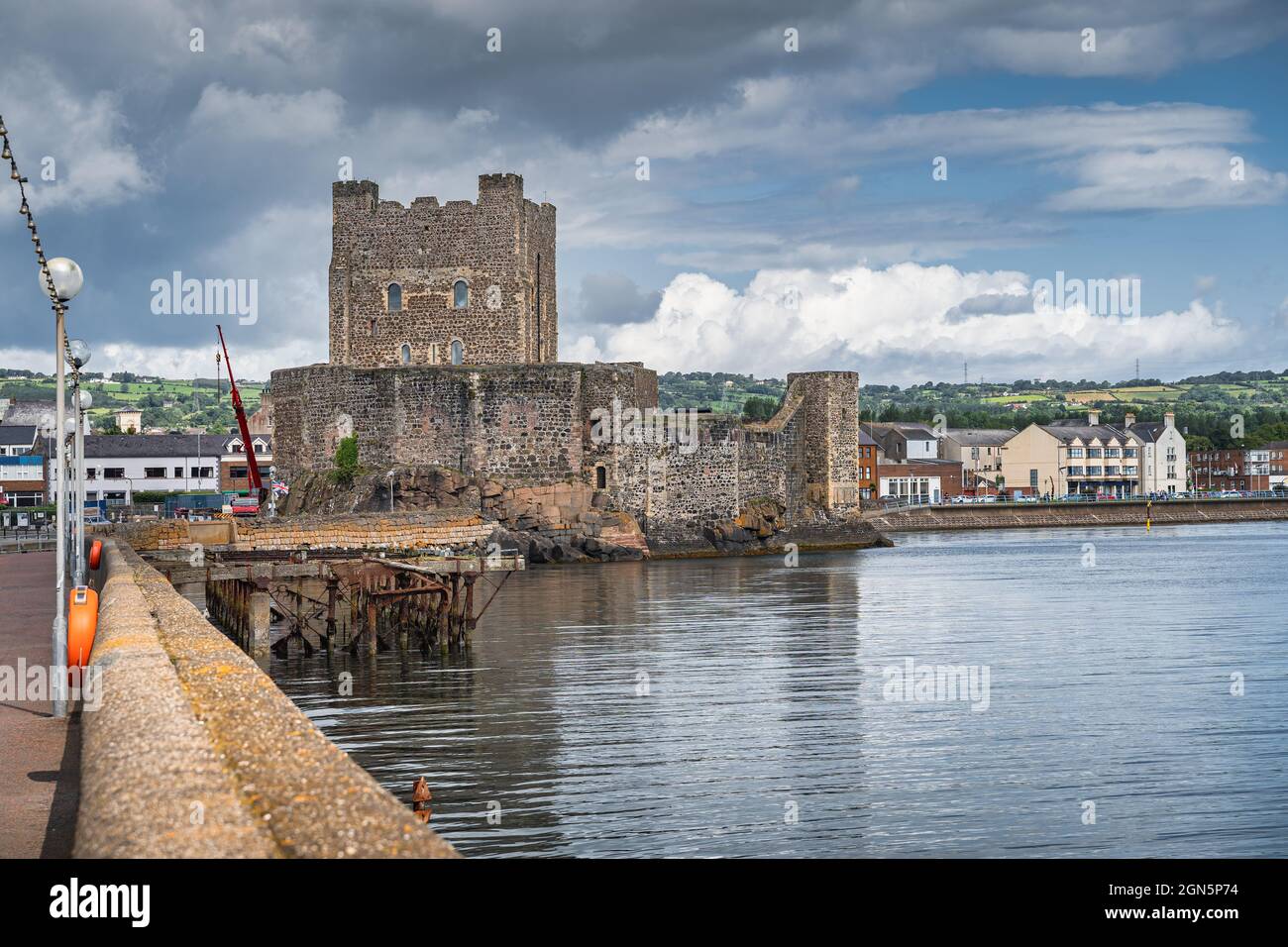 Front view on medieval Carrickfergus Castle, a Norman castle, situated ...