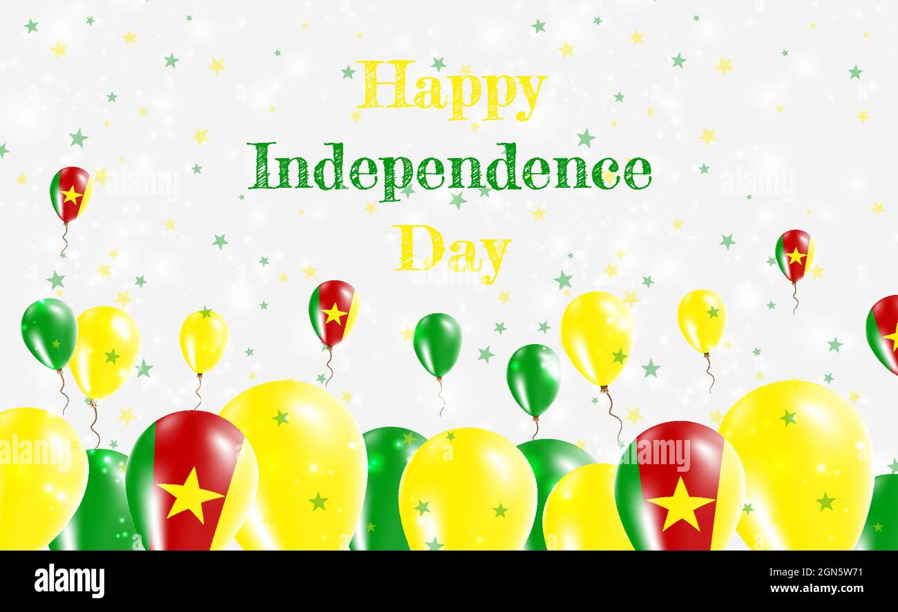 Cameroon Independence Day Patriotic Design. Balloons in Cameroonian ...