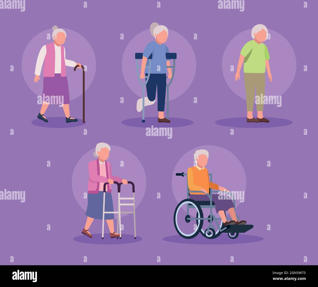 five geriatrics grandmothers Stock Vector Image & Art - Alamy