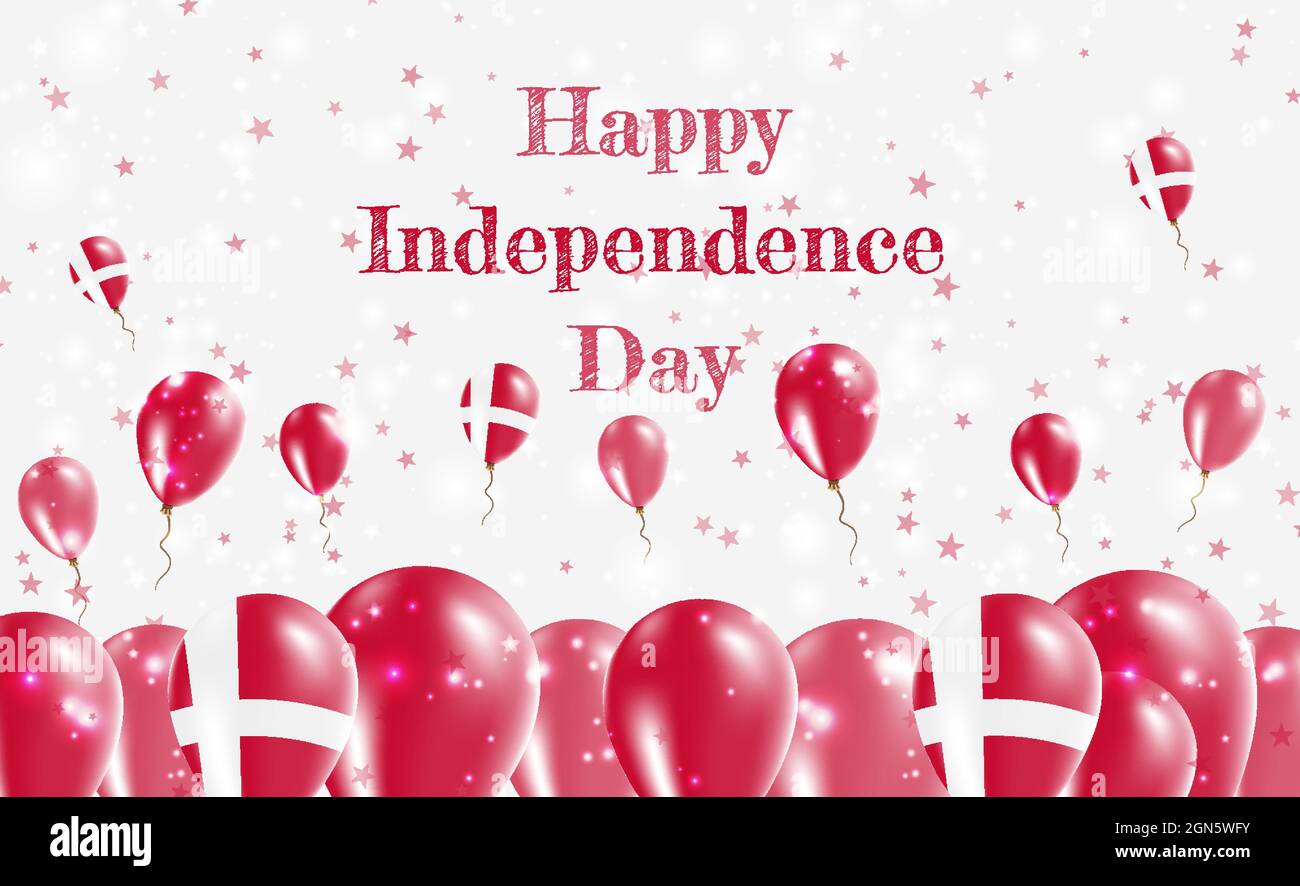 Denmark Independence Day Patriotic Design. Balloons in Danish National ...