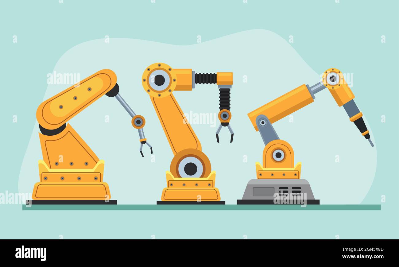 three production robotic machines Stock Vector Image & Art - Alamy