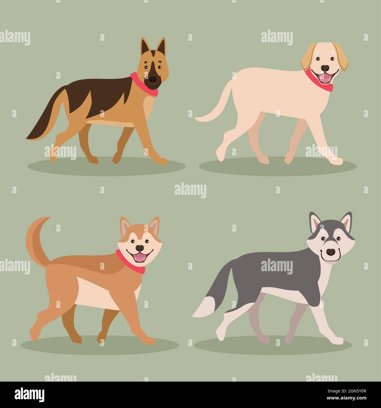 four dogs mascots Stock Vector Image & Art - Alamy