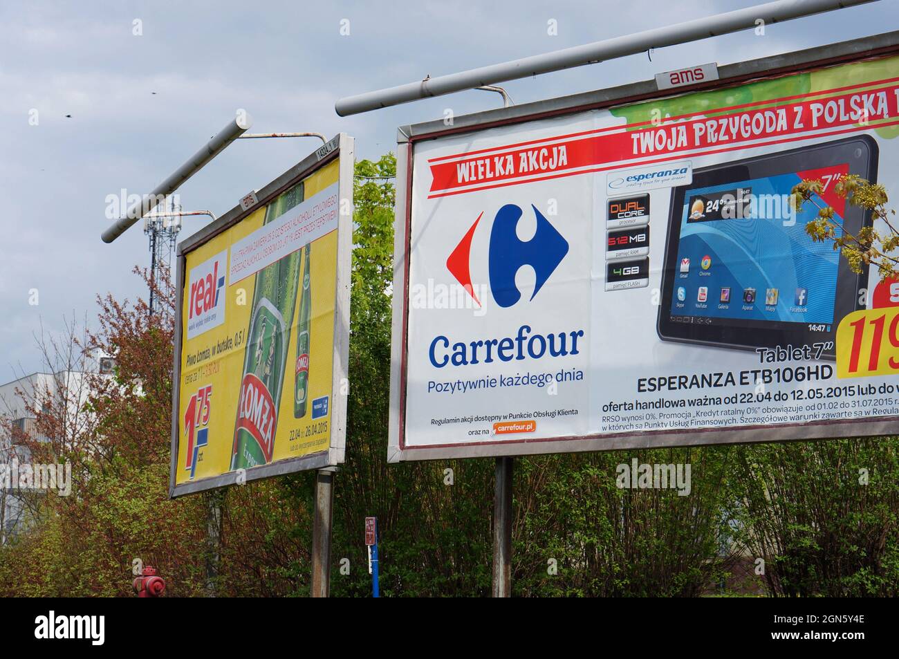 POZNAN, POLAND - Jun 23, 2015: Advertisement billboard from the ...