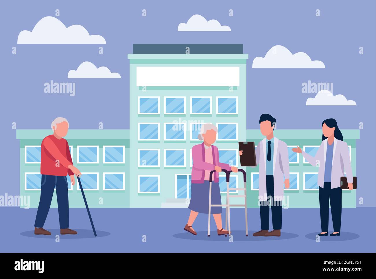 geriatrics doctors and grandparents Stock Vector Image & Art - Alamy