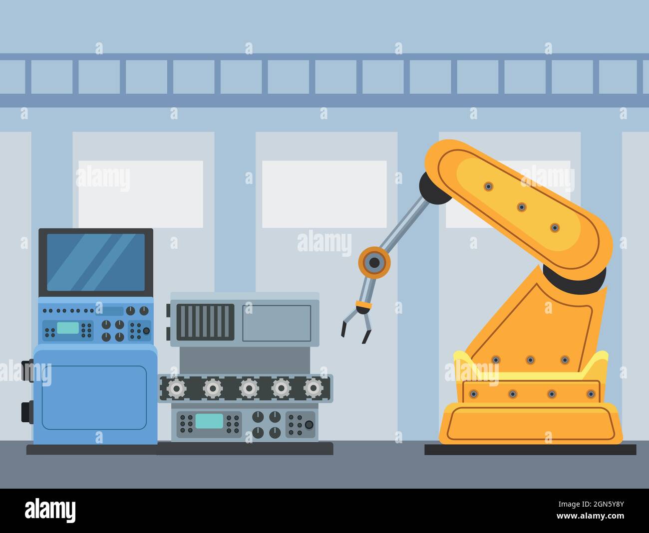 three production machines scene Stock Vector Image & Art - Alamy
