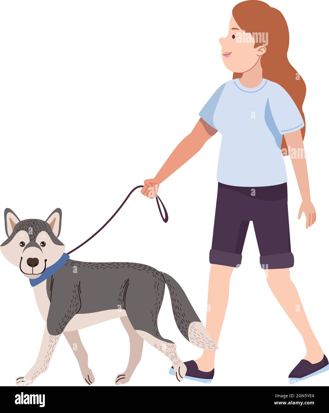 Female siberian husky Stock Vector Images - Alamy