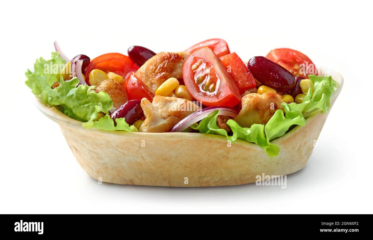 stuffed soft taco boat isolated on white background Stock Photo - Alamy