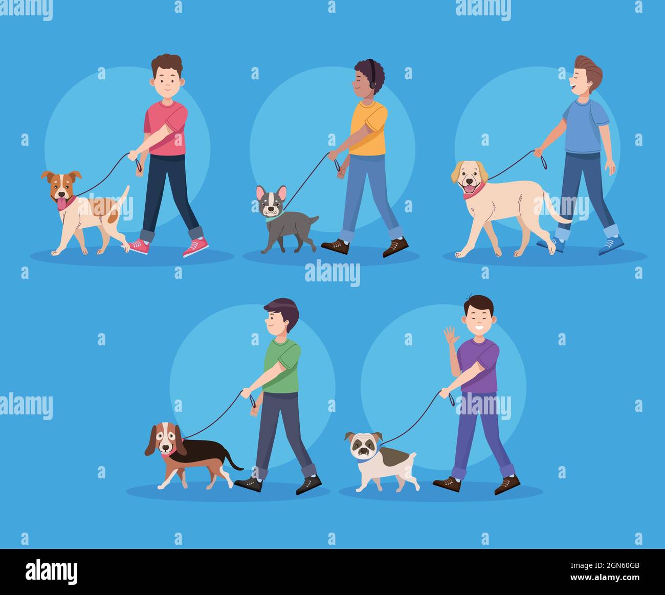 Five walking men Stock Vector Images - Alamy