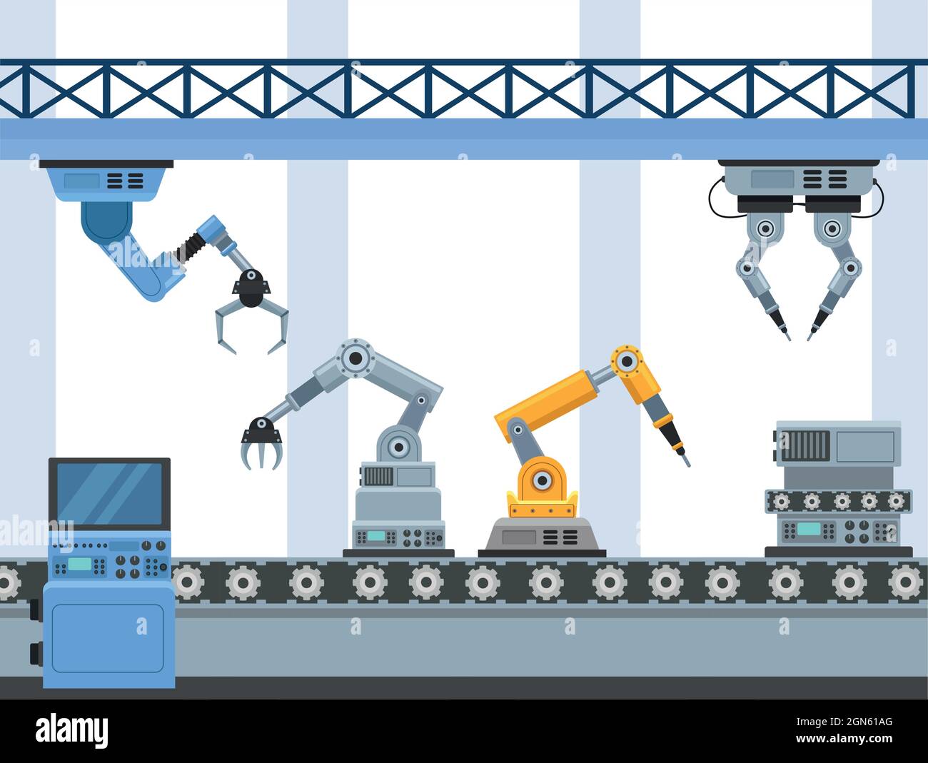 Six machines Stock Vector Images - Alamy