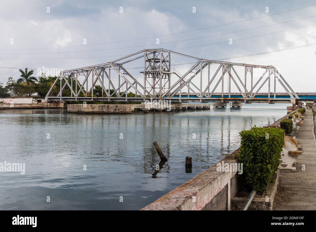 Puente Giratorio bridge over San Juan river in Matanzas, Cuba Stock ...