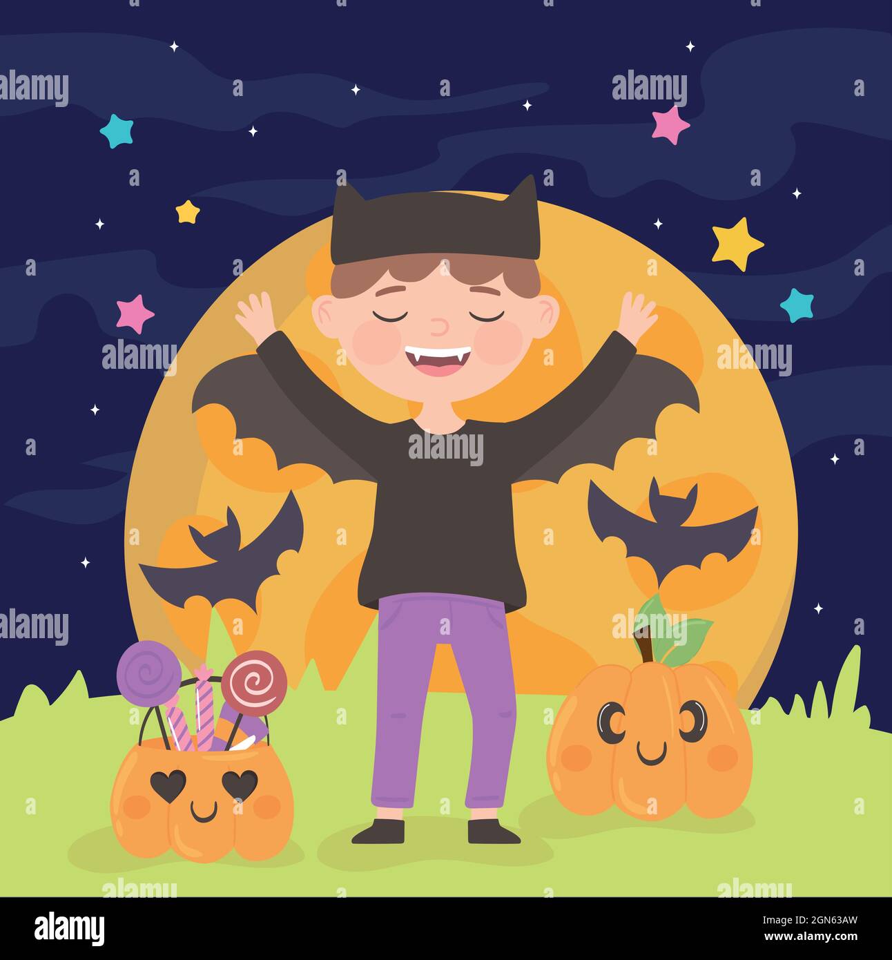 Pumpkin dressed halloween in Stock Vector Images - Alamy